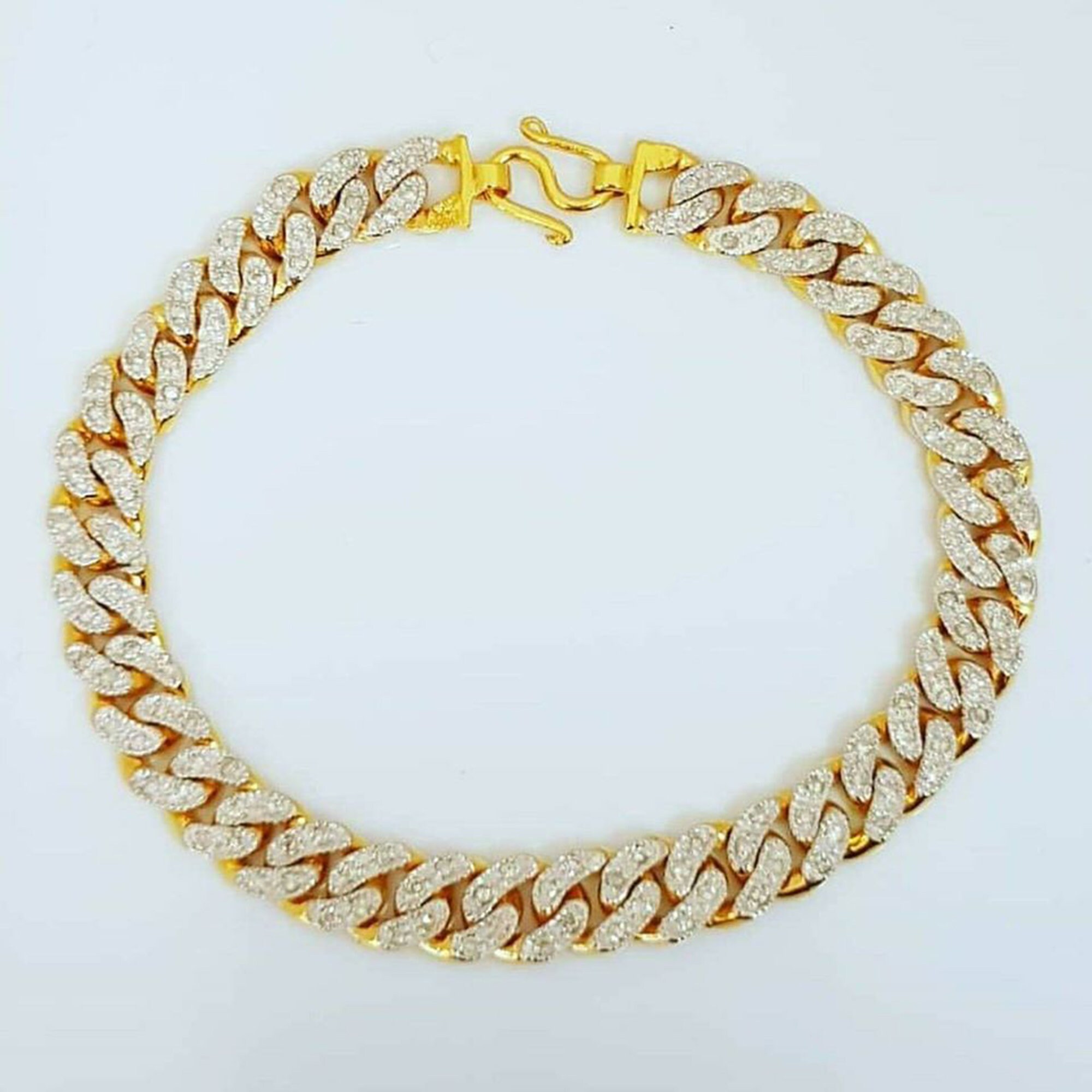 9k-gold Diamond Cuban Chain for Man and Woman Diamond Bracelet - Etsy