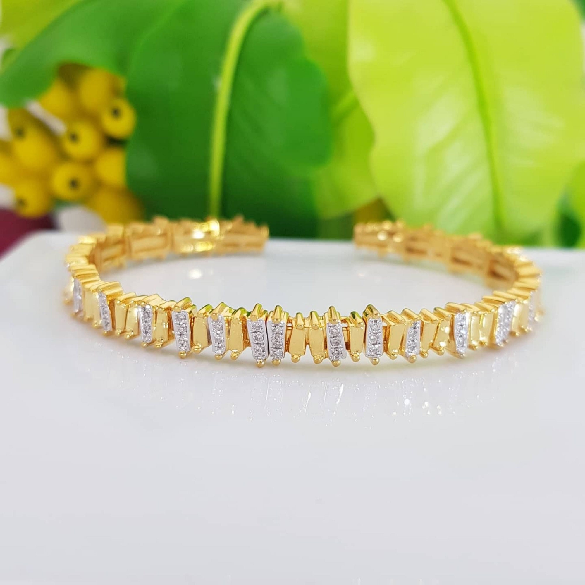 Diamond Bangle Unique Diamond Bangle Unique Gold Natural - Etsy