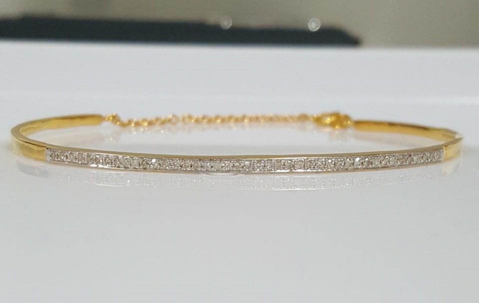 One Row Bangle Chain Diamond Bangle for Women Gold Bangle - Etsy