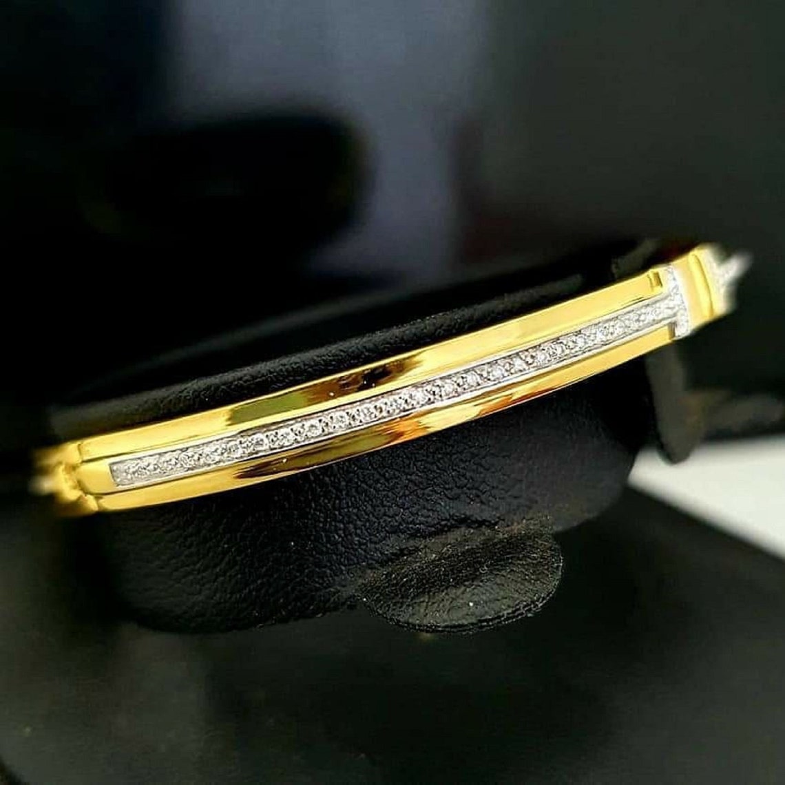 Diamond Bangle Side Trim Unique Design Gorgeous Gift for Women - Etsy