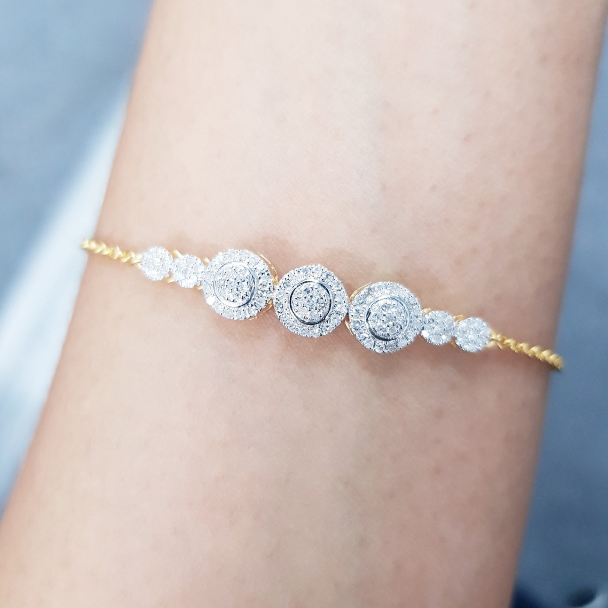 Diamond Bracelet Pave Diamond Natural 100% Gift for Her - Etsy