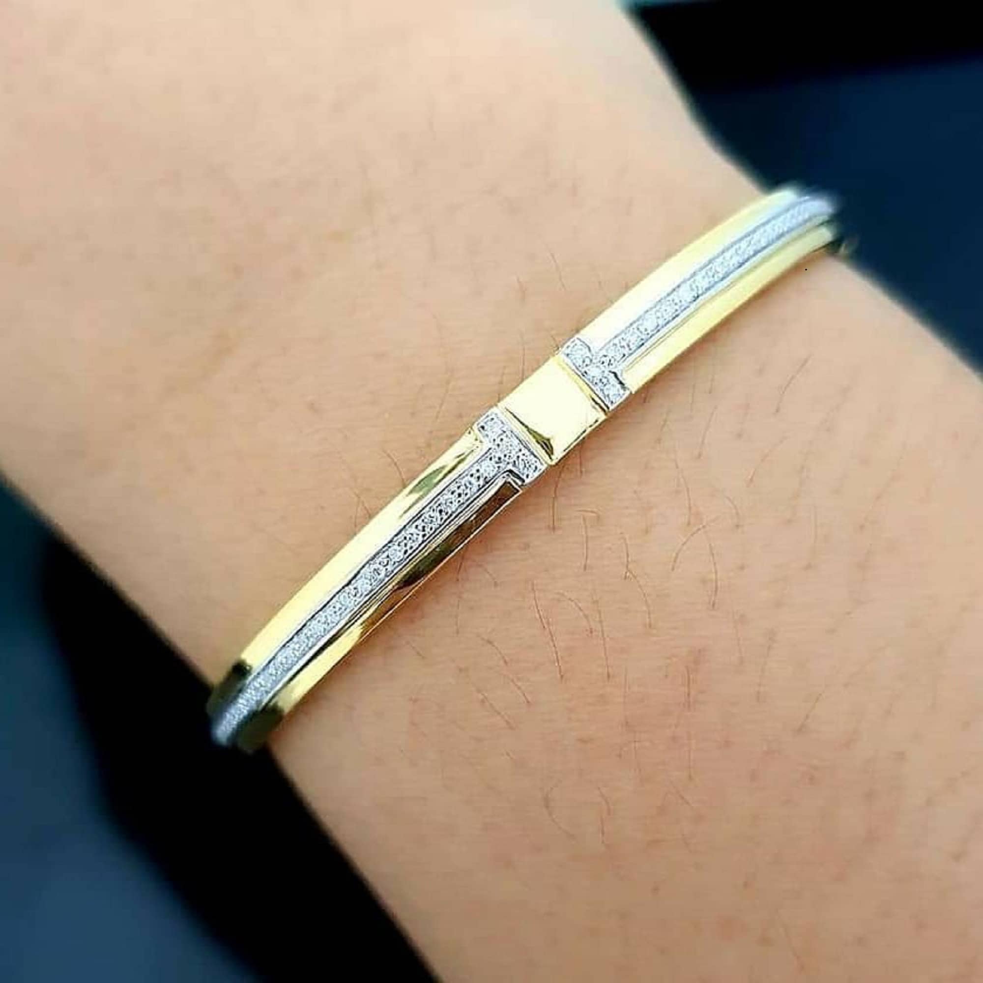 Diamond Bangle Side Trim Unique Design Gorgeous Gift for Women - Etsy