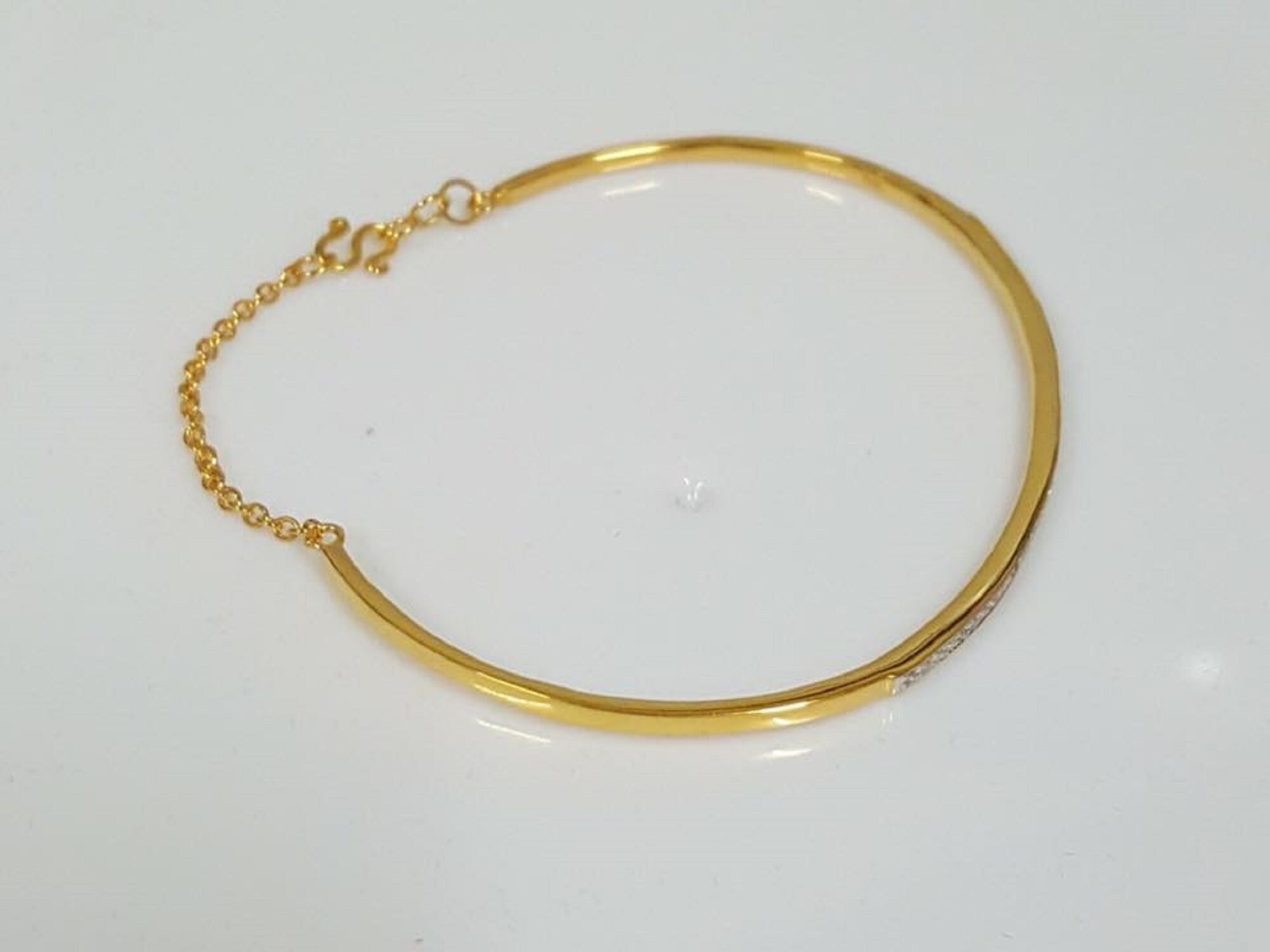 One Row Bangle Chain Diamond Bangle for Women Gold Bangle - Etsy