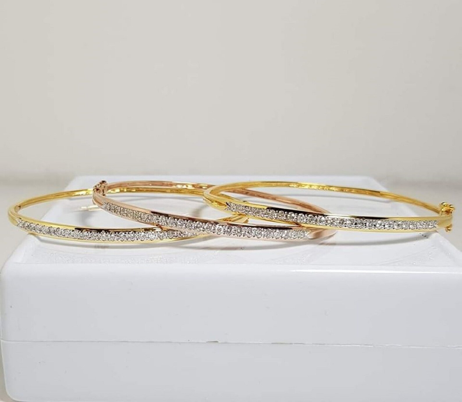 Diamond Bangle for Women &man Gold Bangle Round Brilliant Cut Diamond ...