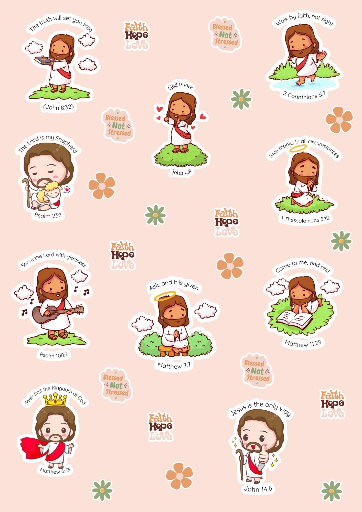 Cute Jesus Stickers for Bible Journaling & Planners - Etsy