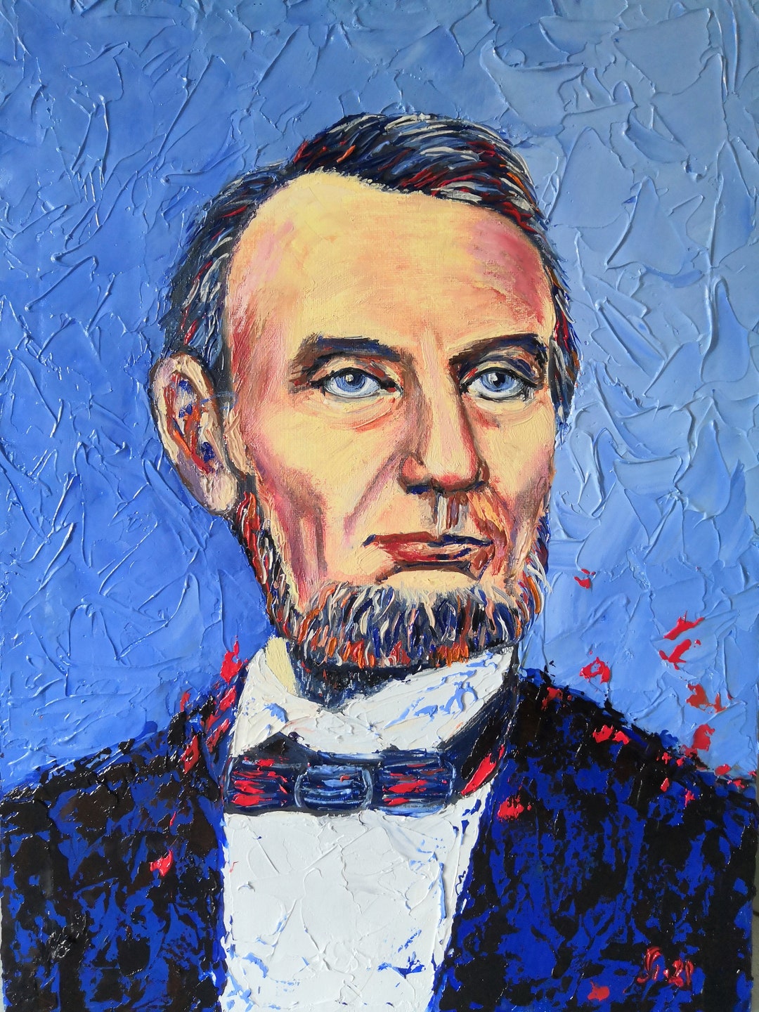 Abraham Lincoln Art, Portrait Painting Original, Original Artwork, 16 ...
