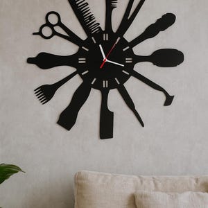 Beauty Salon Wall Clock – Modern Wooden Clock – Silent Handmade Clock ...