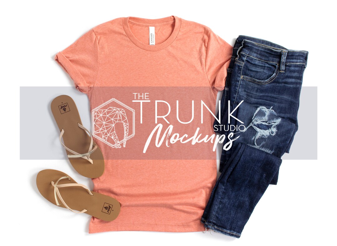 3001 HEATHER SUNSET Bella Canvas Mockup, 3001 Shirt Mockup, Bella ...