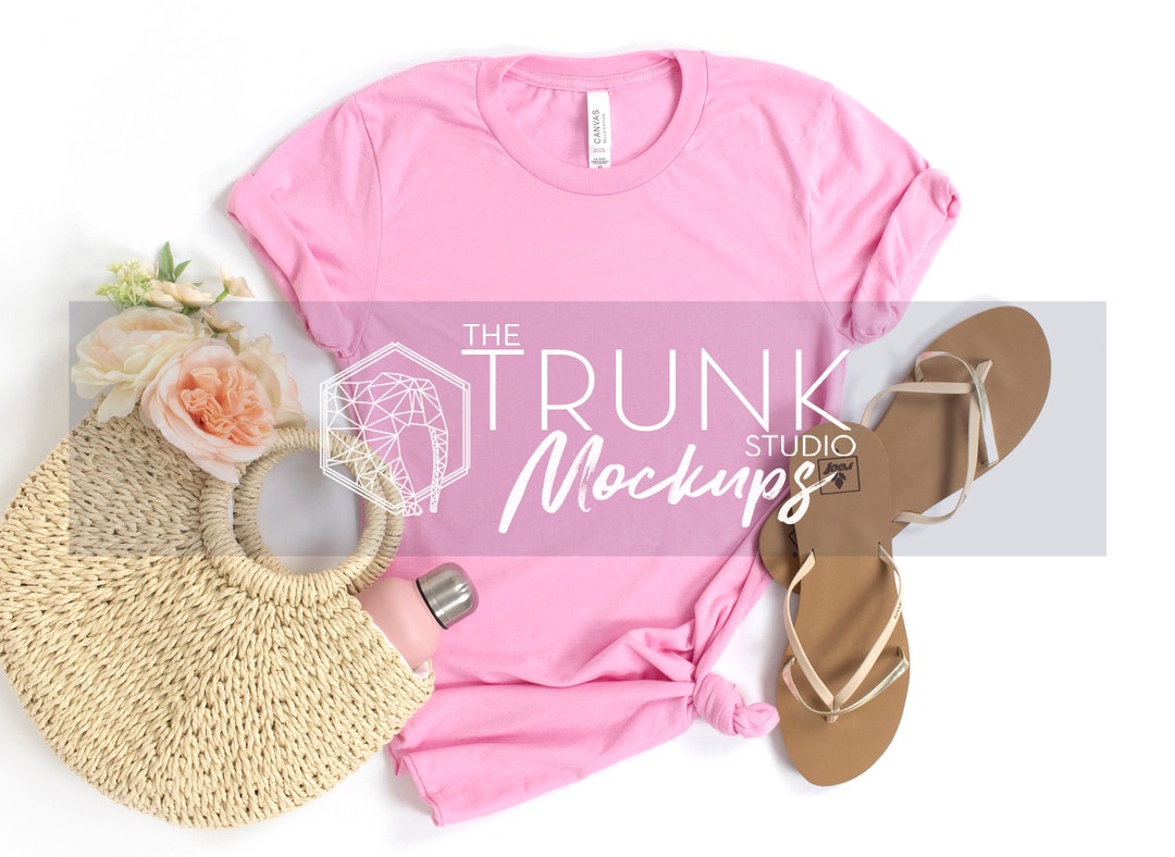 3001 HEATHER BUBBLE GUM Mockup, Heather Bubble Gum Mockup, Bella Canvas ...