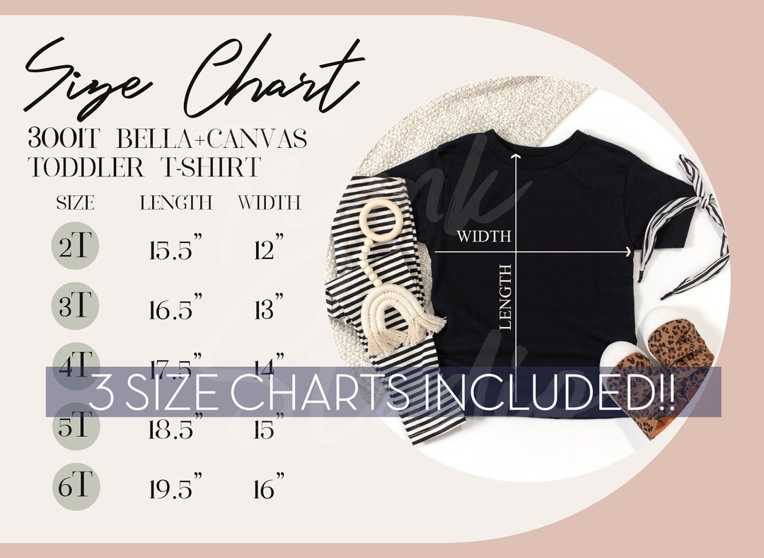 3001T SIZE CHART, Toddler Size Chart, Bella Canvas 3001T Size Chart ...