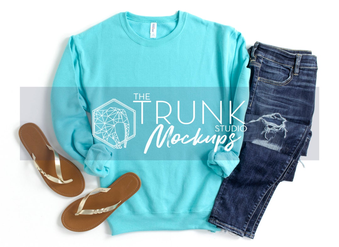 562MR Scuba Blue Mockup, Scuba Blue Mockup, Scuba Blue Sweatshirt ...