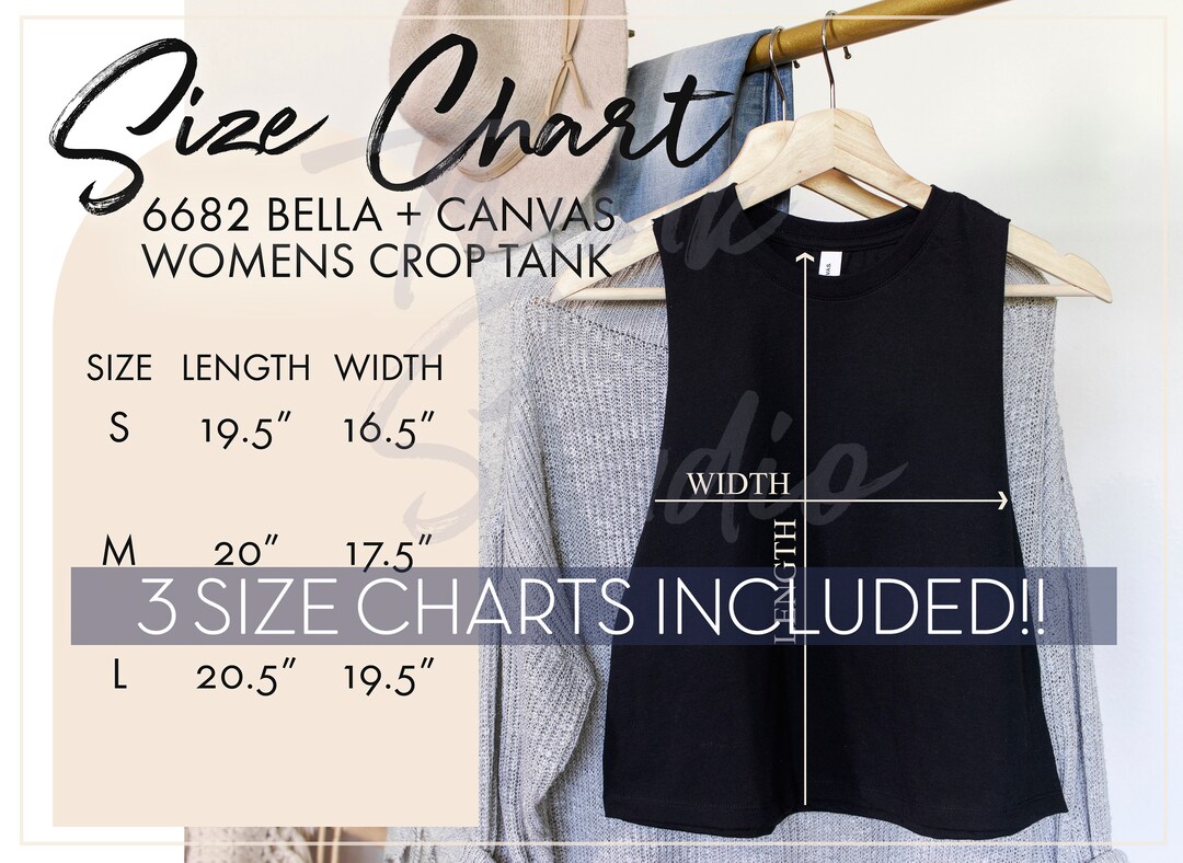 6682 SIZE CHART, Crop Tank Size Chart, Bella Canvas 6682 Size Chart ...