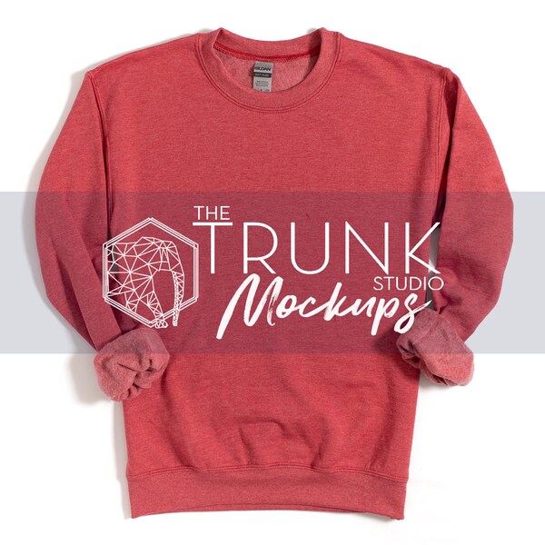 Heather Sport Scarlet Red Crewneck Sweatshirt - Etsy