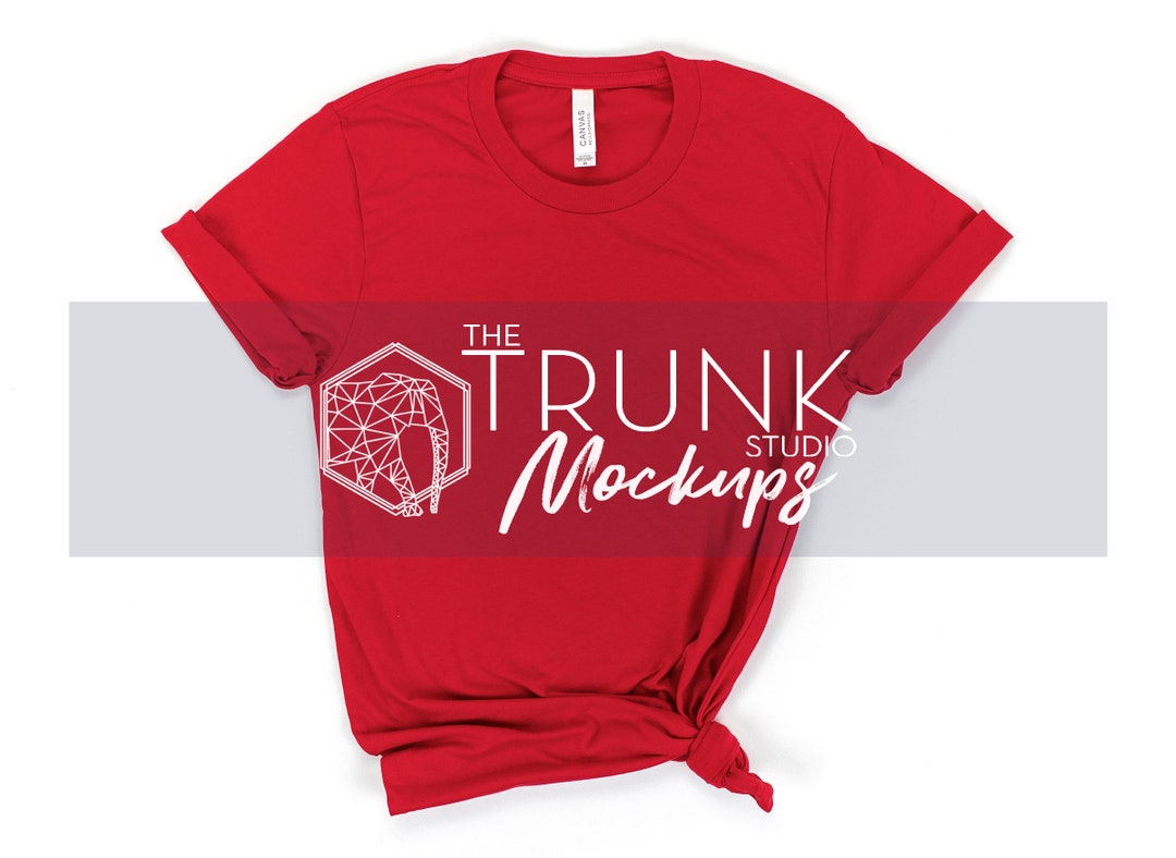 3001 RED Mockup, Red Tshirt Mock Up, Red 3001 Mockup, Bella Canvas 3001 ...