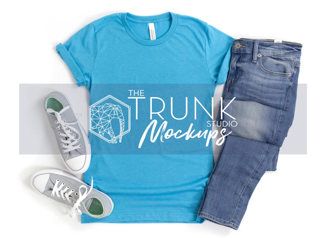 3001 Heather Aqua Mockup, 3001 Mockup Heather Aqua, Bella Canvas ...