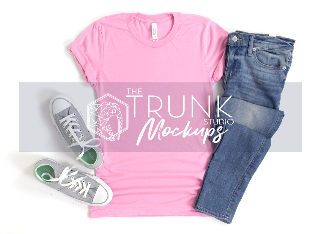 3001 HEATHER BUBBLE GUM Mockup, Heather Bubble Gum Mockup, Bella Canvas ...