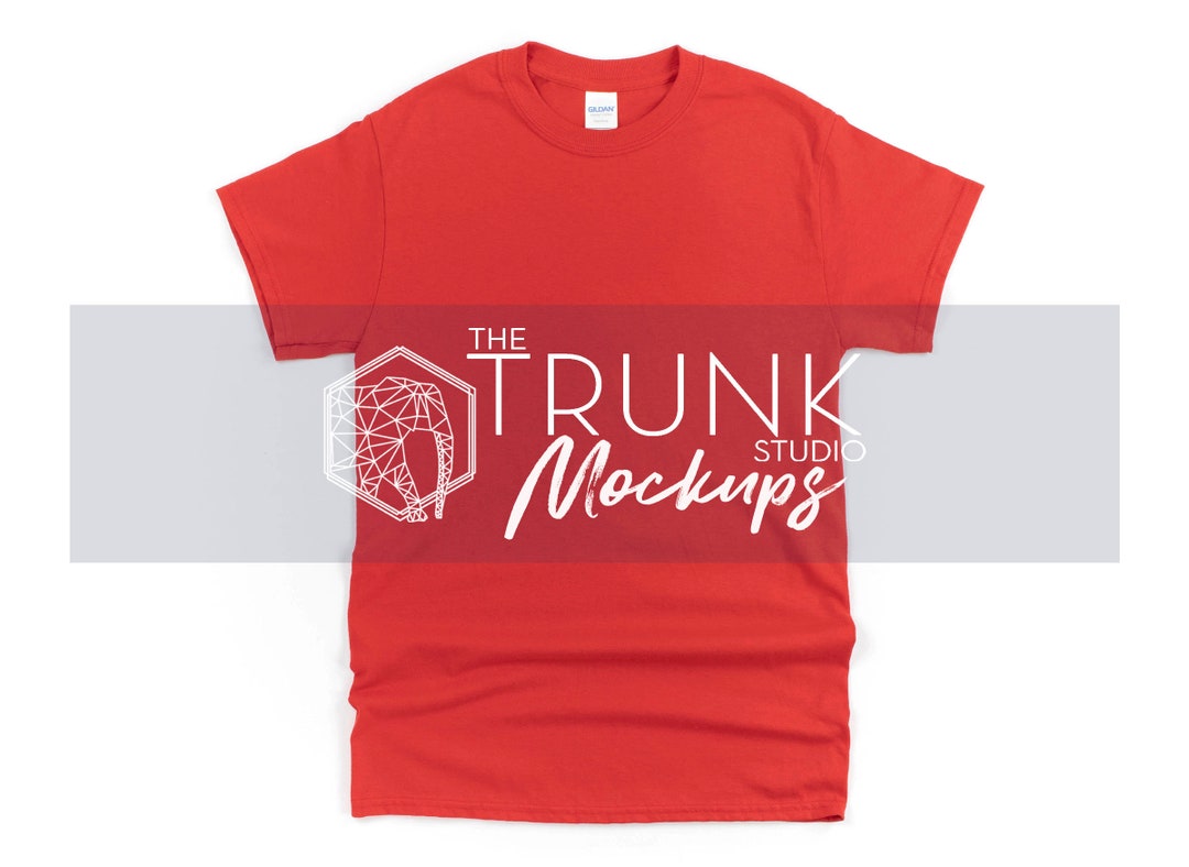 5000 RED Mockup, Red Shirt Mockup, Gildan Heavy Cotton Mockup, Gildan ...