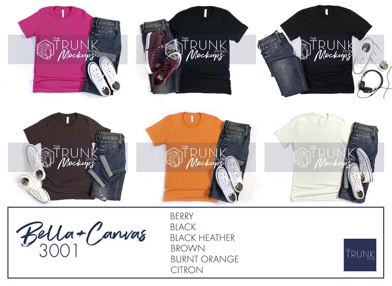 Bella Canvas 3001 Mockup Bundle | 52 Men’s T-shirt Flat Lay - Etsy