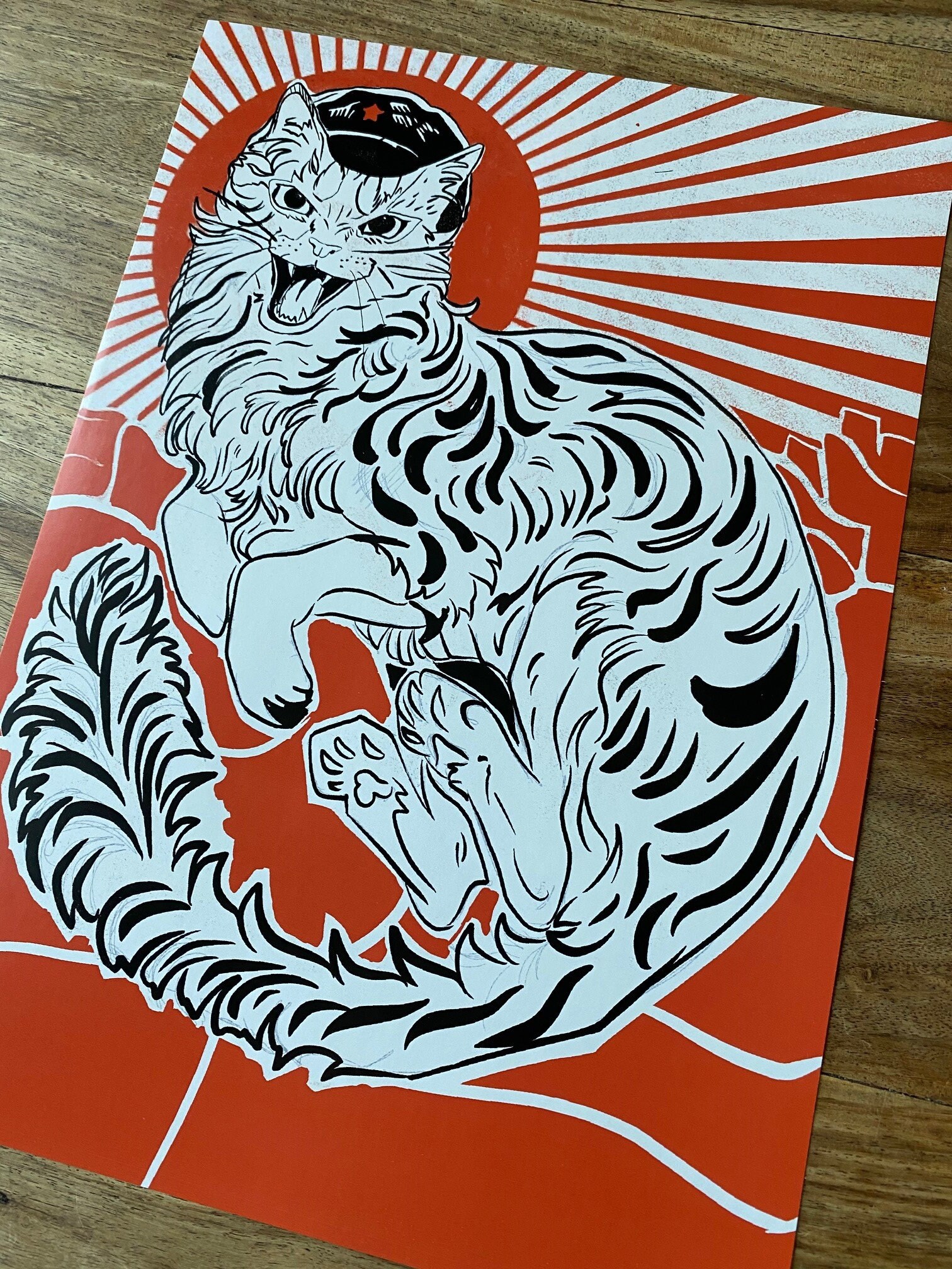 A4 Communist Cat Print The Revolutionist | Etsy