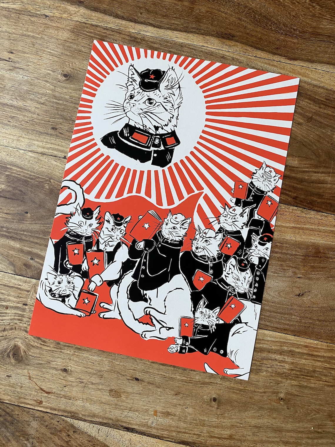 A4 Communist Cat Print - "the Chairman" - Etsy UK
