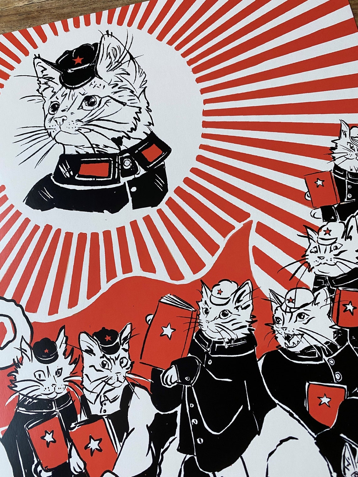 A4 Communist Cat Print The Chairman | Etsy