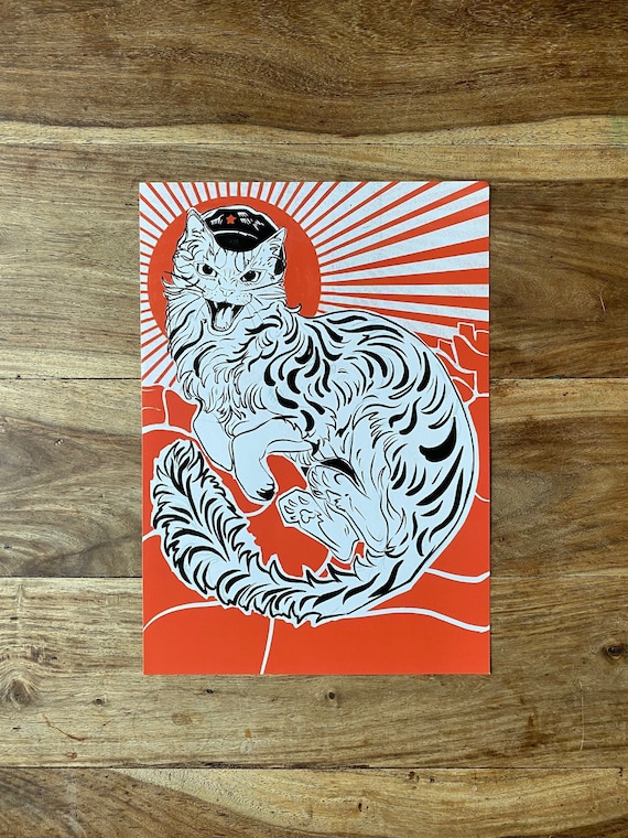A4 Communist Cat Print the Revolutionist | Etsy UK