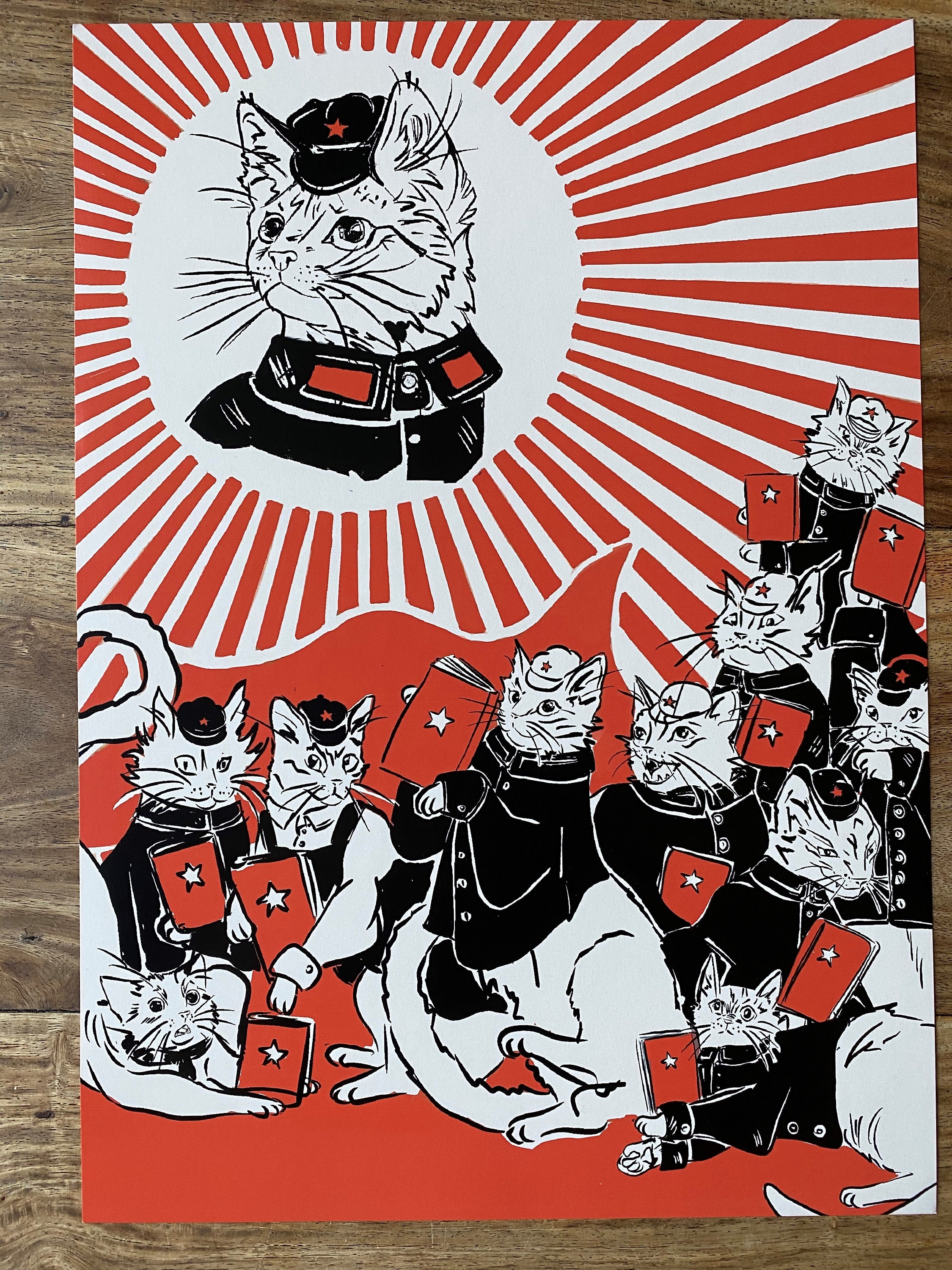 A4 Communist Cat Print the Chairman | Etsy UK