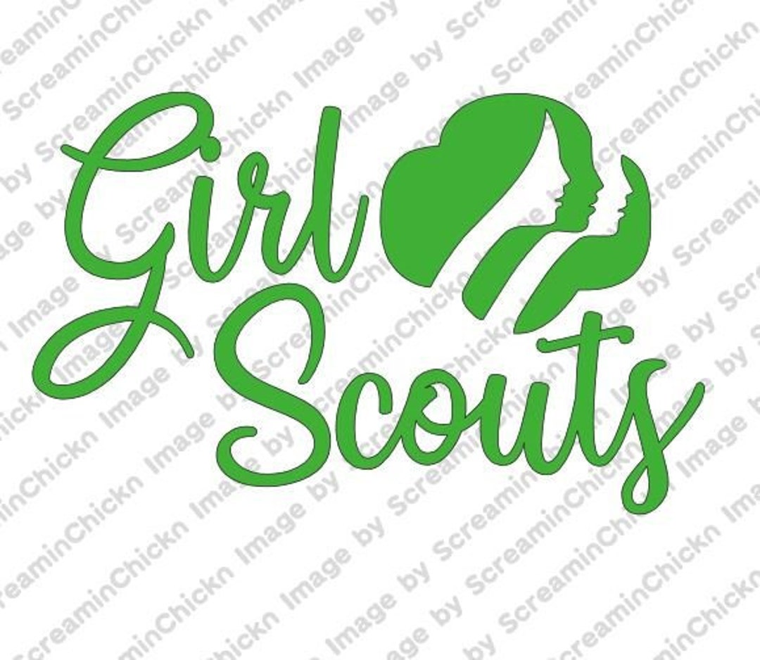Girl Scout Script With Trefoil SVG Vector Cut Files Design Logo for ...