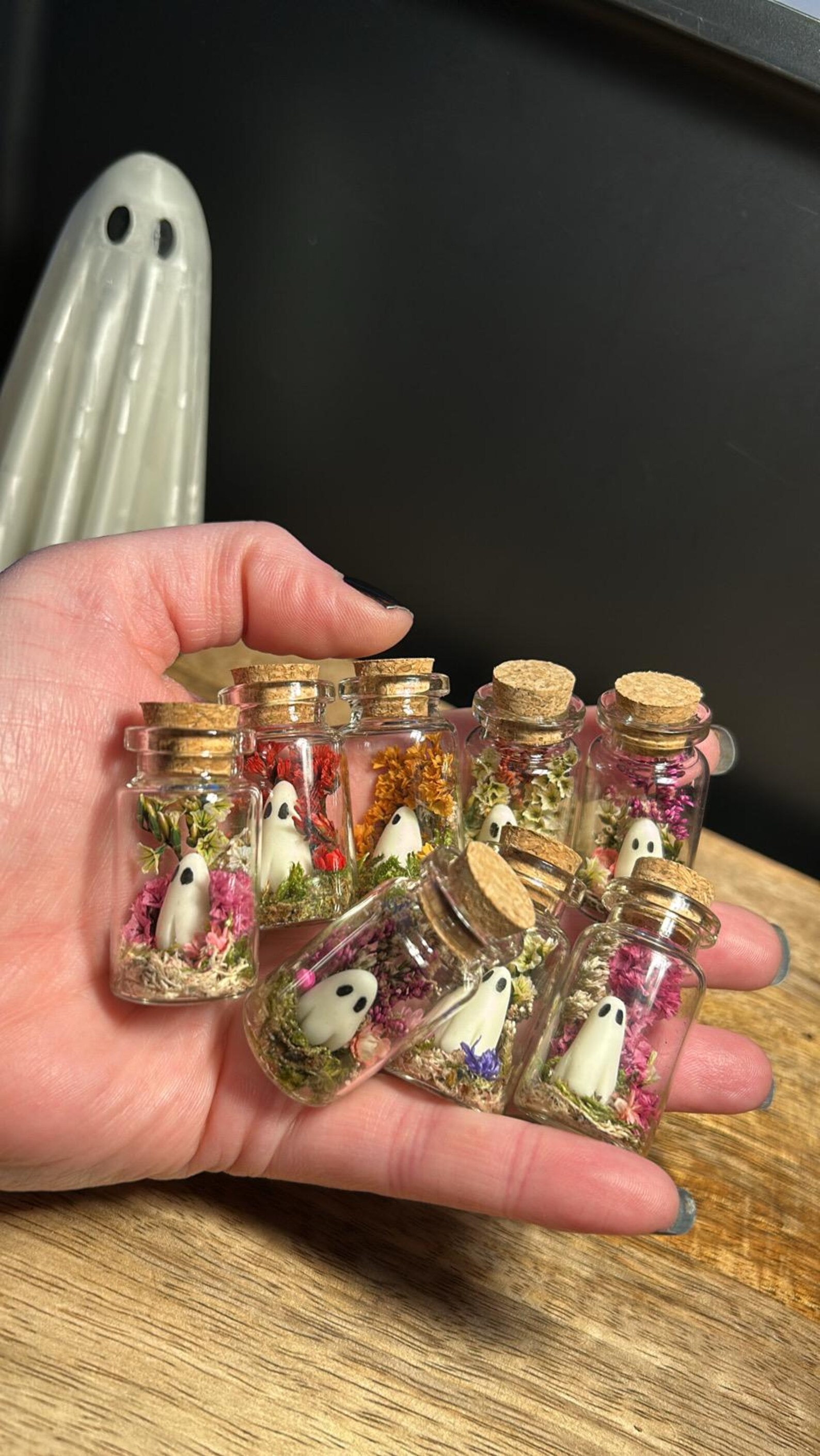 Ghost in a Jar, Ghost, Pet Ghost, Mini Art, Glass Dome, Glow in the ...