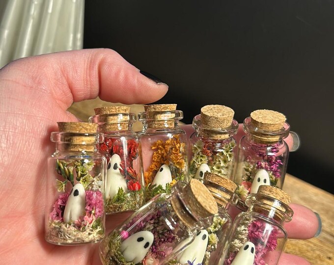 Ghost in a Jar, Ghost, Pet Ghost, Mini Art, Glass Dome, Glow in the ...