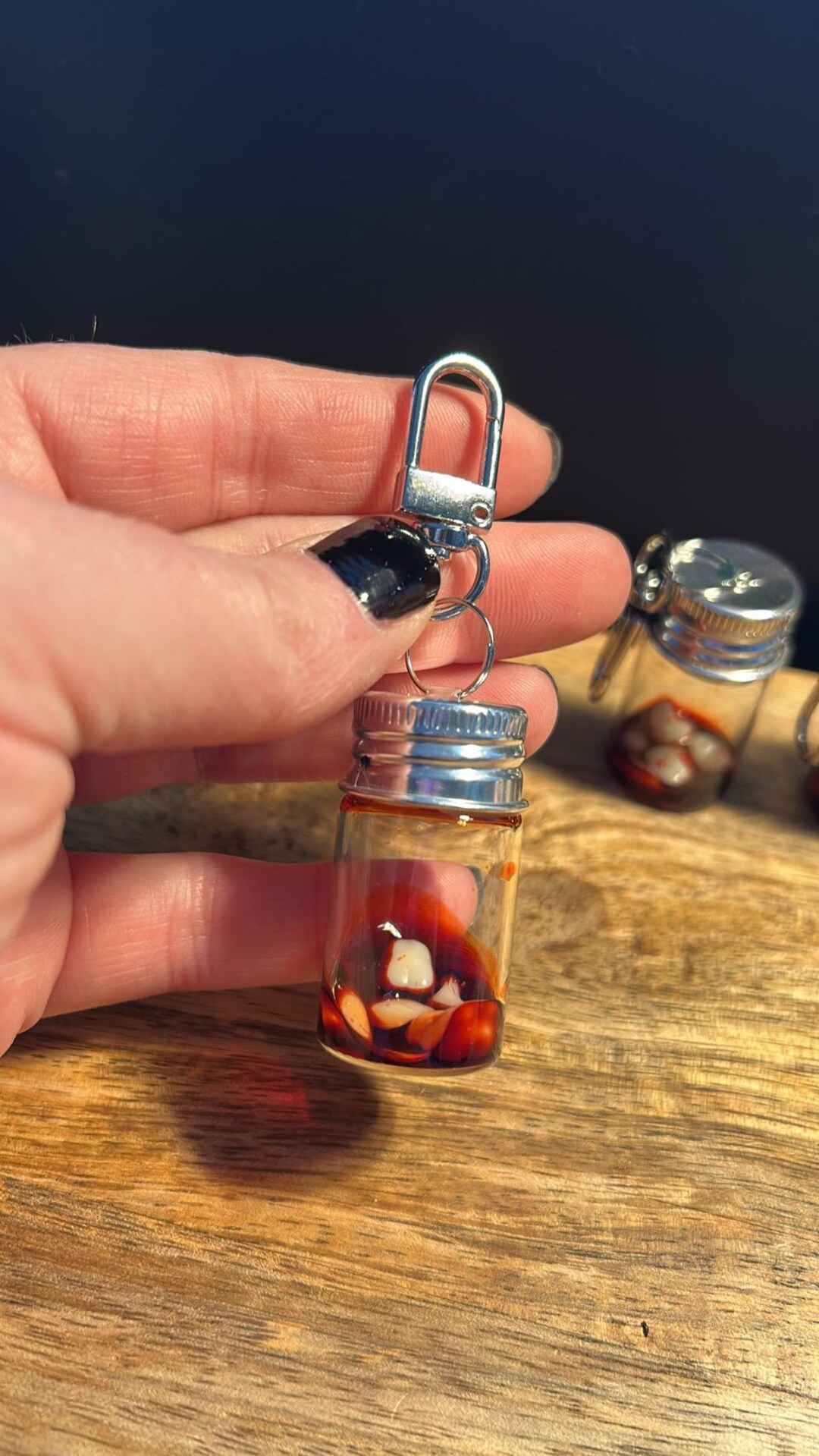 Creepy Resin Teeth in Blood Jar, Gothic Oddity, Keychain - Etsy
