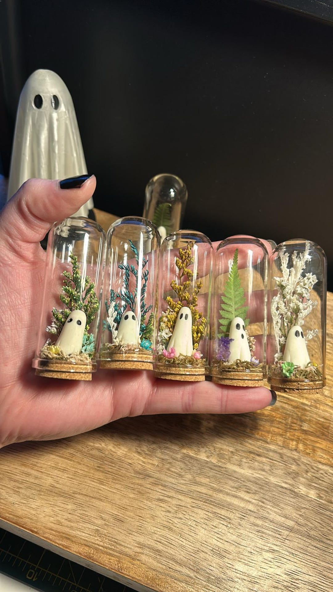 Ghost in a Jar, Ghost, Pet Ghost, Mini Art, Glass Dome, Glow in the ...