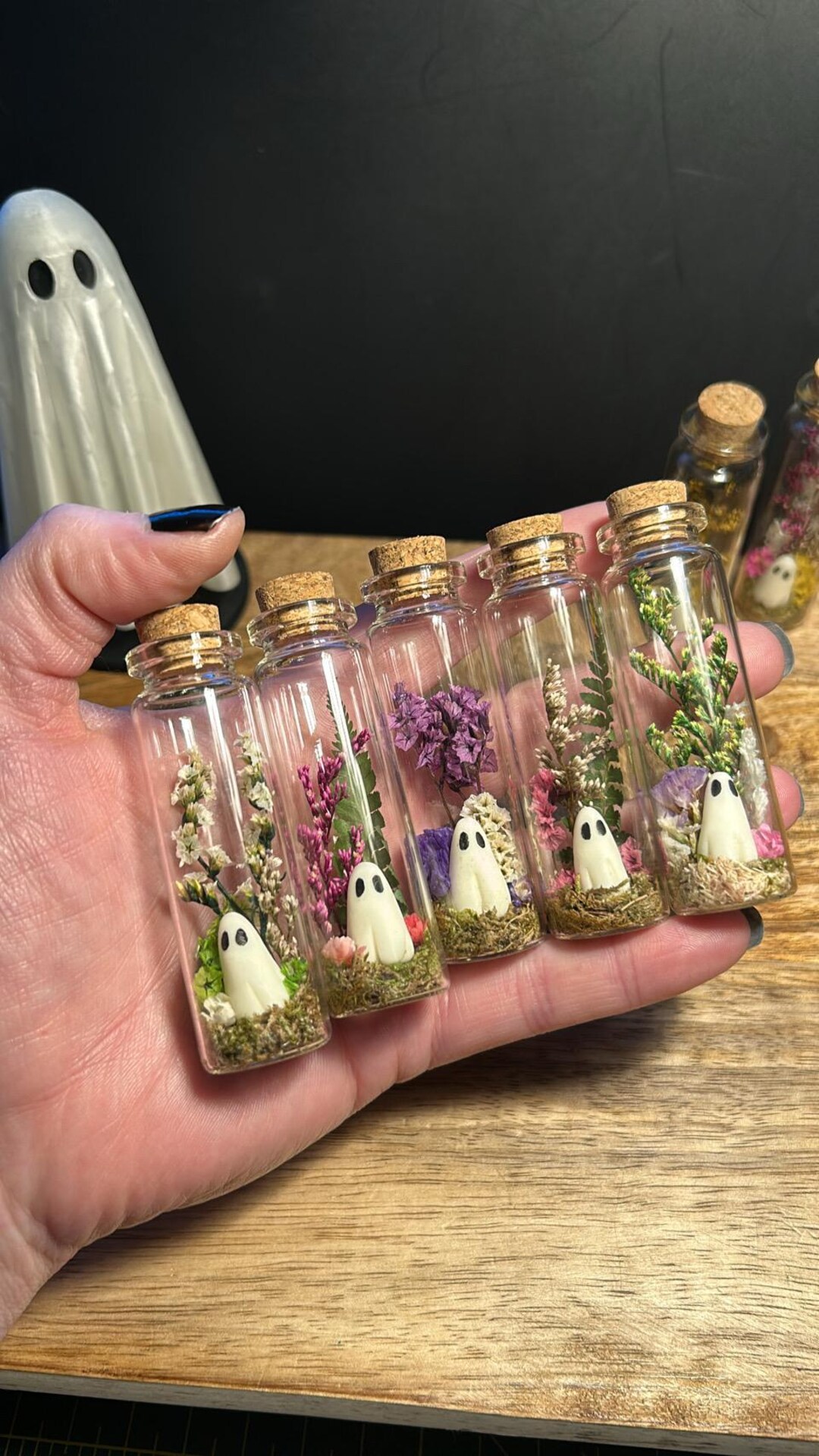 Ghost in a Jar, Ghost, Pet Ghost, Mini Art, Glass Dome, Glow in the ...