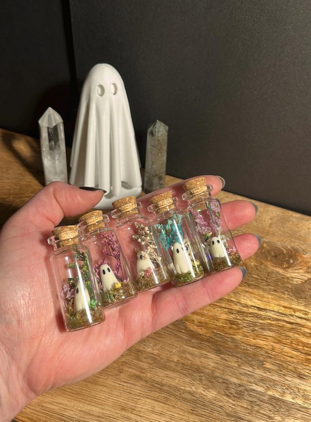 Ghost in a Jar, Ghost, Pet Ghost, Mini Art, Glass Dome, Glow in the ...