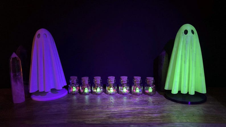 Ghost in a Jar, Ghost, Pet Ghost, Mini Art, Glass Dome, Glow in the ...