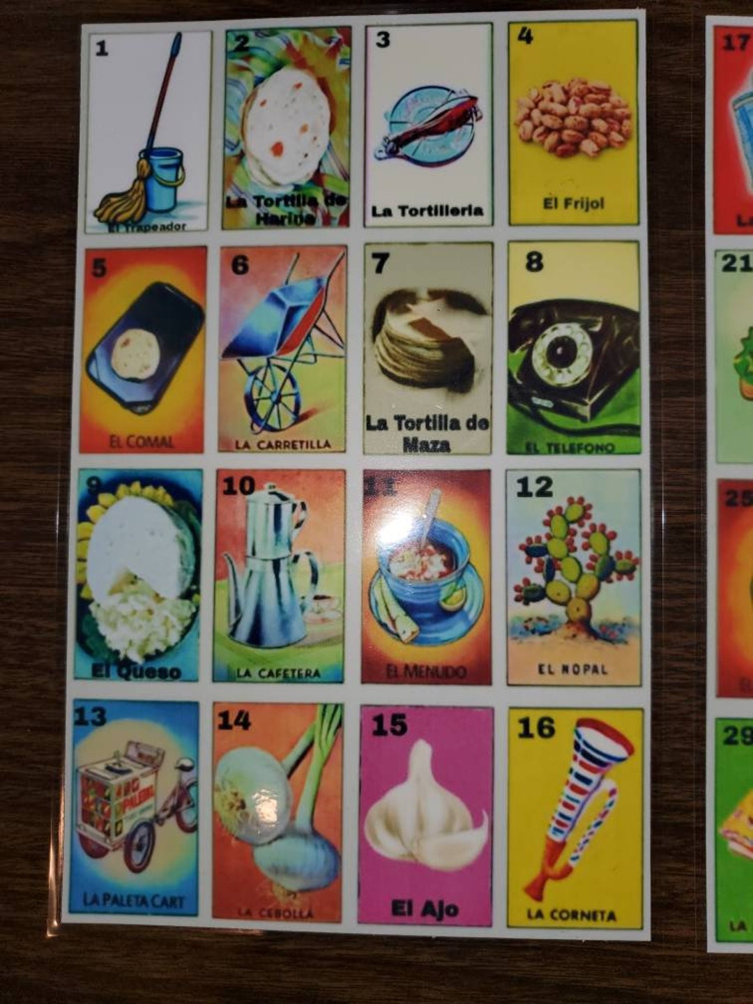 New Loteria Bingo Chalupa Images 10 Boards & 64 Cards Laminated ...