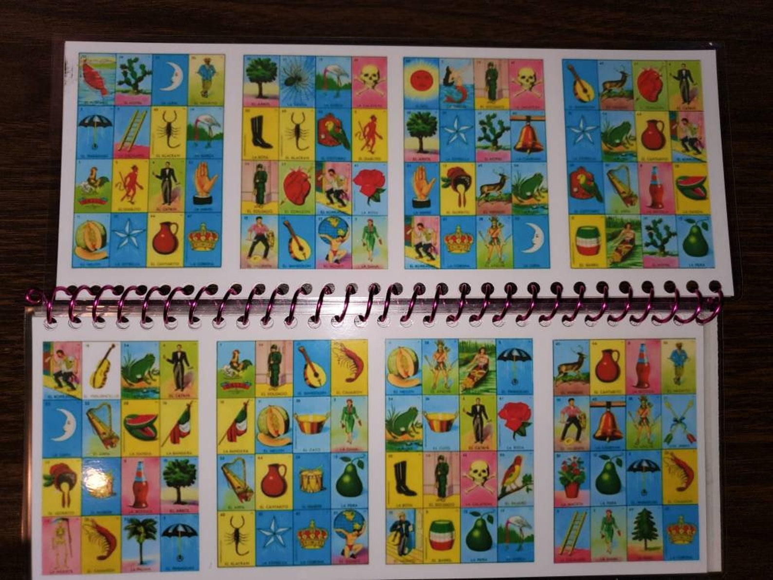Notebook Mexican Loteria Bingo Chalupa Game 32 Mini Boards Laminate and ...