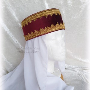 Medieval Burgundy Headdress. Renaissance Headdress. Torque. Headbands ...