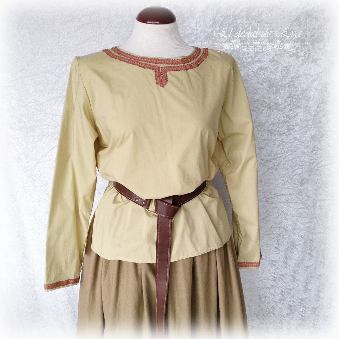 Medieval Blouse. Renaissance Blouse. Dark Beige Medieval Shirt. - Etsy