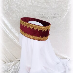 Medieval Burgundy Headdress. Renaissance Headdress. Torque. Headbands ...