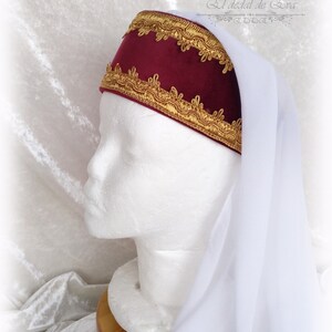 Medieval Burgundy Headdress. Renaissance Headdress. Torque. Headbands ...