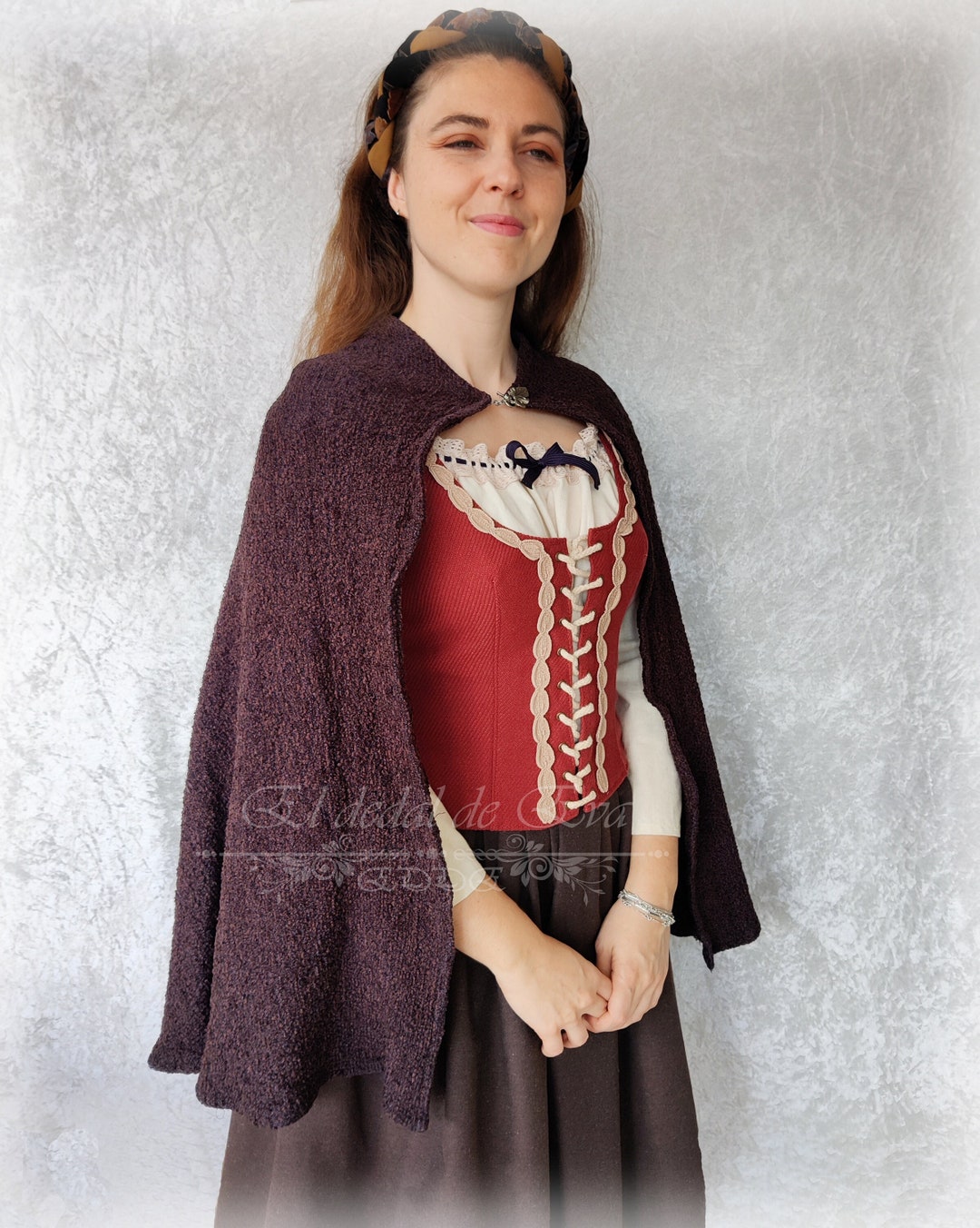 Medieval Short Cape With a Rustic Look in Brown. Medieval Cloak ...