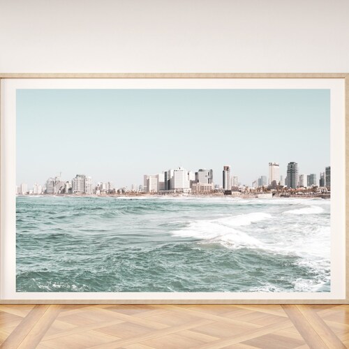 Beach Print Printable Wall Art Tel Aviv Israel Landscape - Etsy