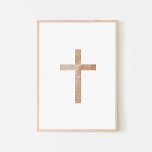 Cross Print, Christian Wall Prints, Brown Faded Cross, Spiritual Poster ...