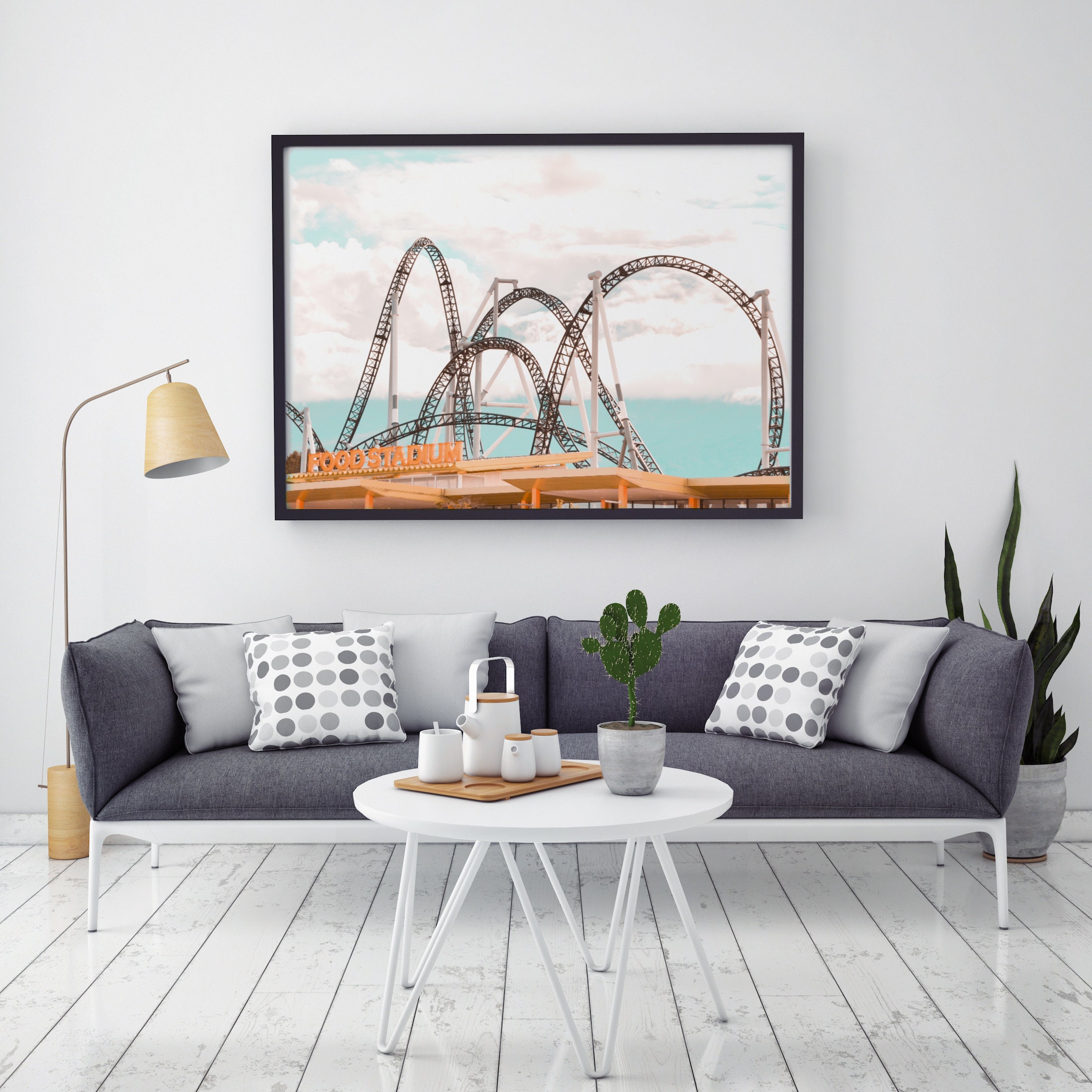 Roller Coaster Print Printable Wall Art Japan Fuji Q Orange | Etsy