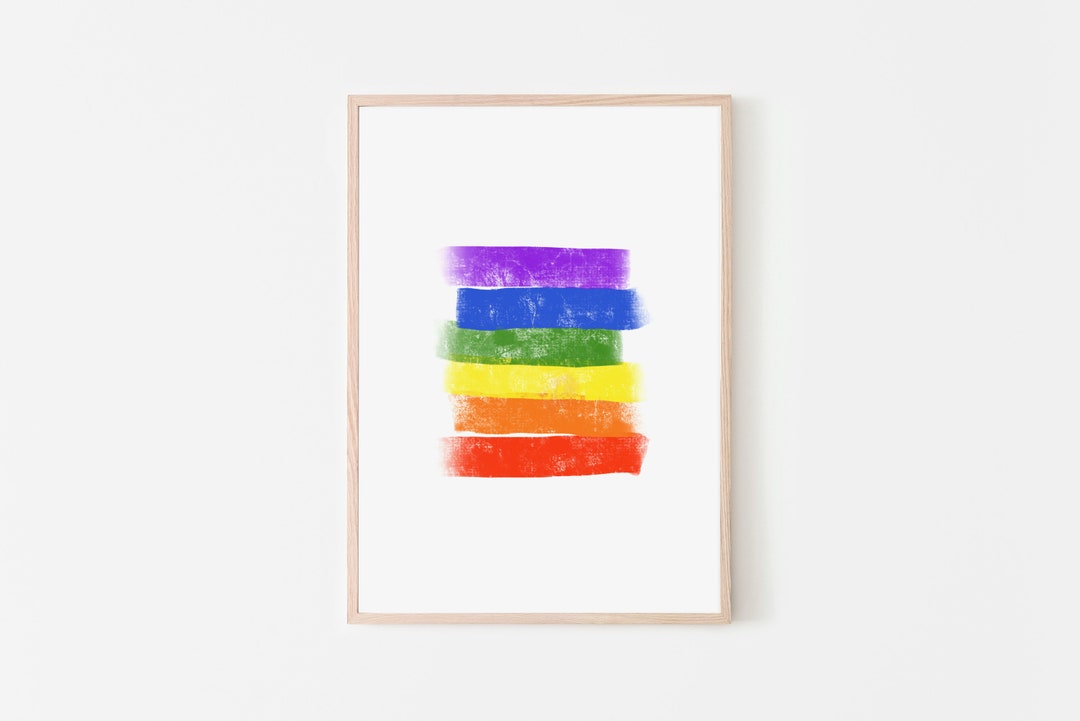 Pride Print, Printable Wall Art, LGBT Rainbow Colors Abstract, Digital ...