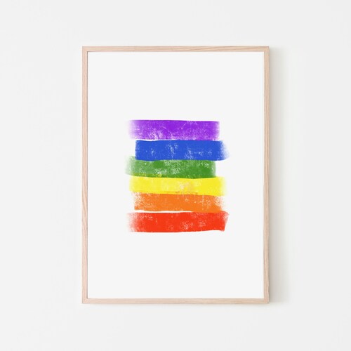Pride Print Printable Wall Art LGBT Rainbow Colors Abstract - Etsy