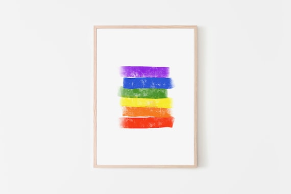 Pride Print Printable Wall Art LGBT Rainbow Colors Abstract - Etsy