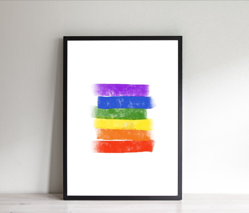 Pride Print Printable Wall Art LGBT Rainbow Colors Abstract - Etsy