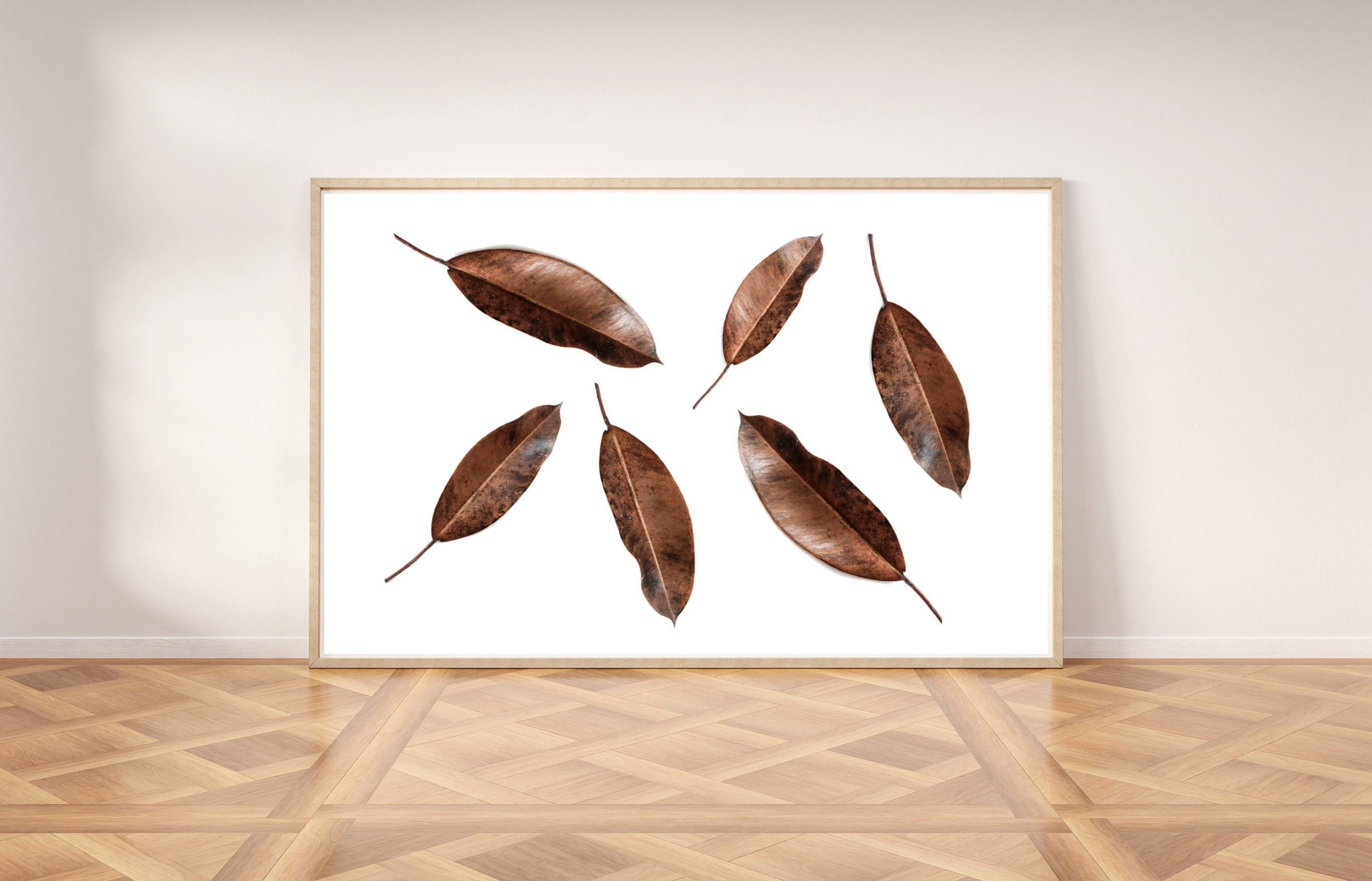 Brown Leaves Print, Printable Wall Art, Fall Autumn Print , Digital ...